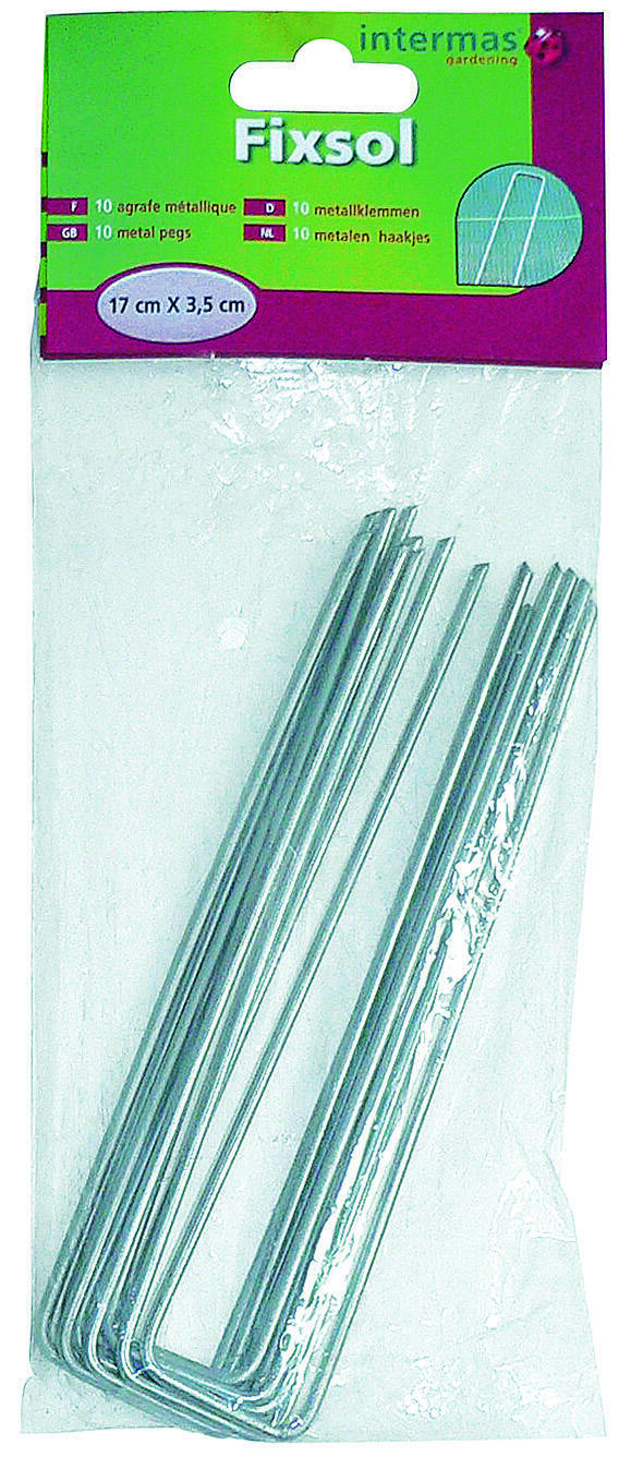 Fixsol (10 agrafes métalliques) 17x3,5 cm - INTERMAS - Mr Bricolage