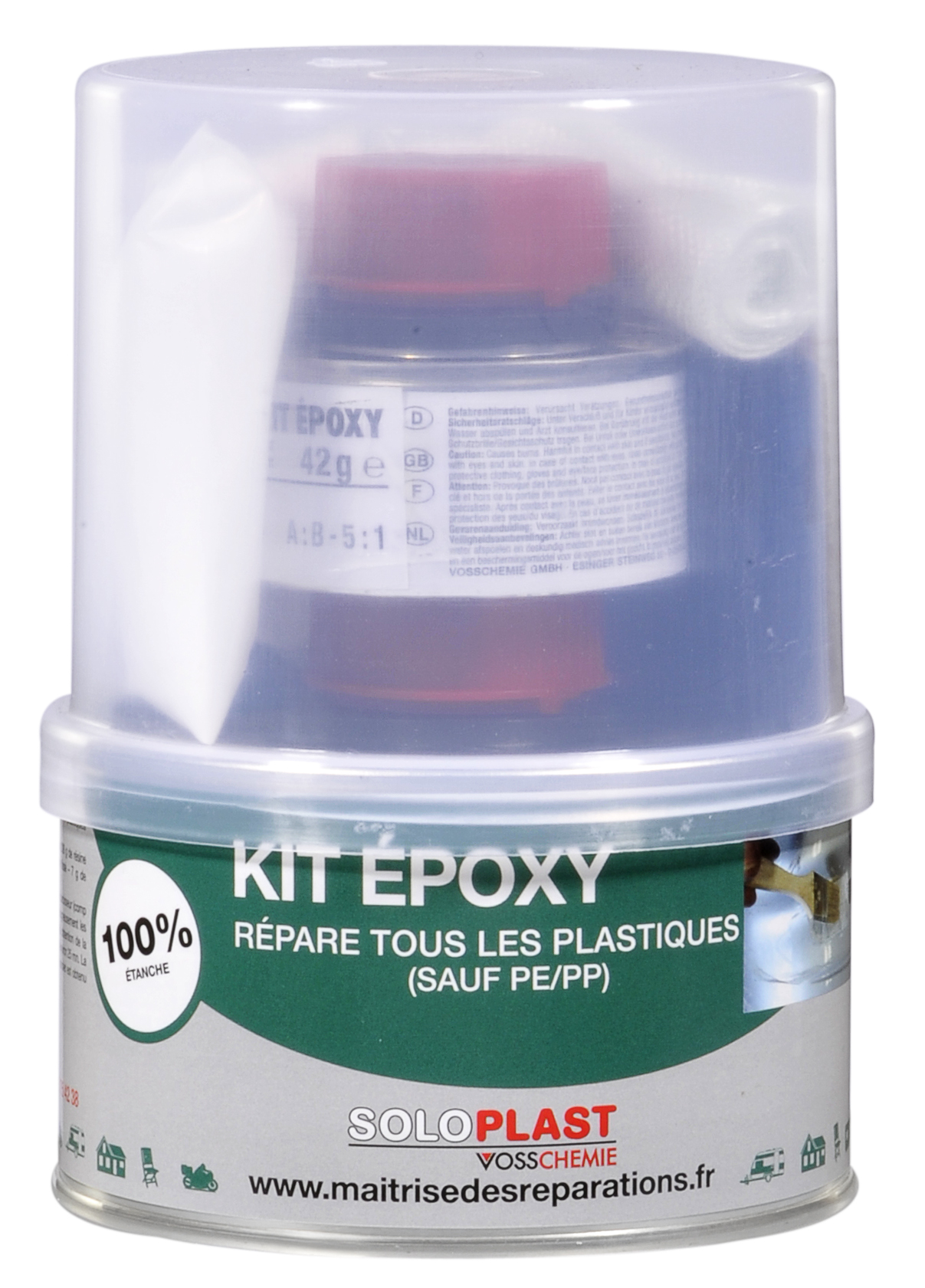Kit de réparation epoxy blanc pour plastiques 250 g - SOLOPLAST - Mr ...