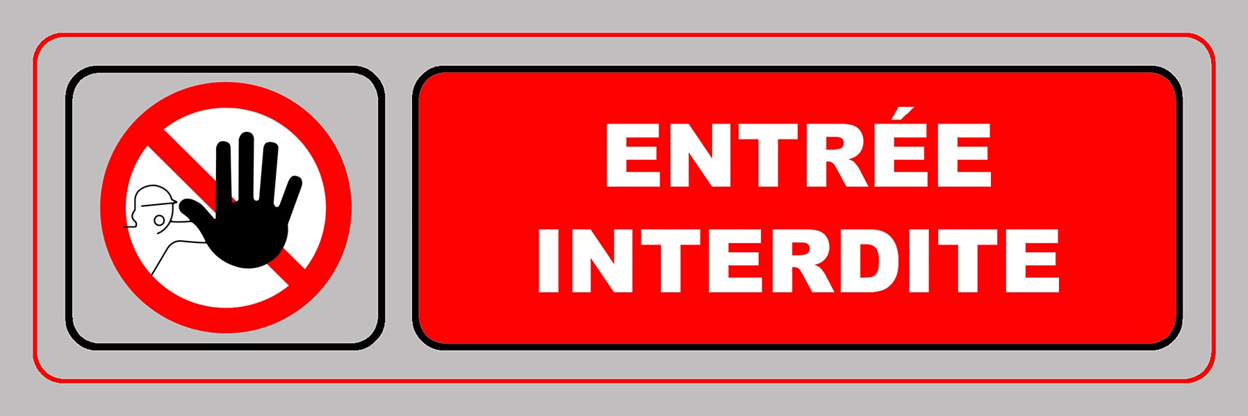 Panneau pvc 170x50mm entree interdite - Mr Bricolage