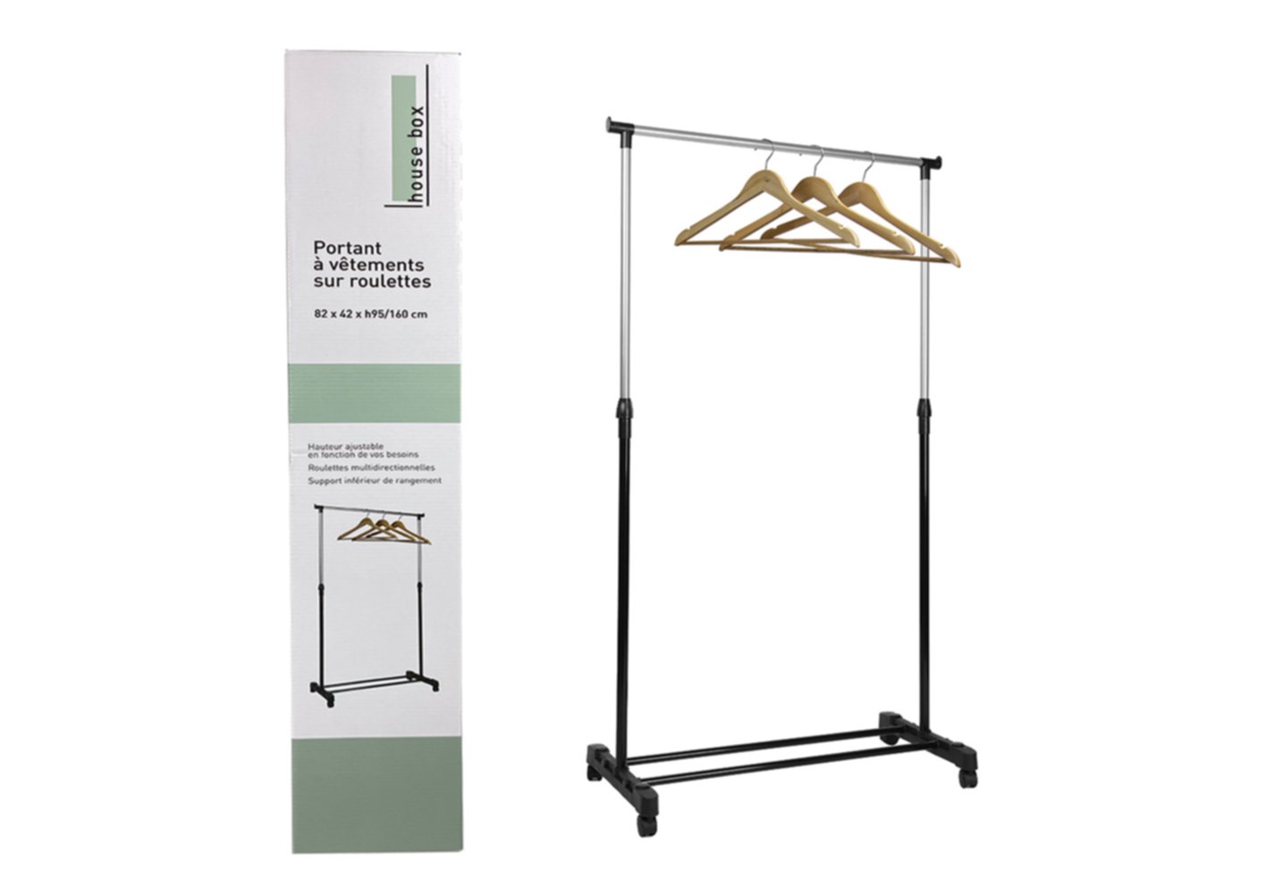 Portant à vêtement simple métal/plastique 83 x 42 x 170 cm - KB8 - Mr ...