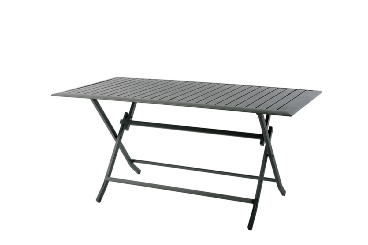 Table pliante 150 x 75 cm alu/gris foncé - Mr Bricolage