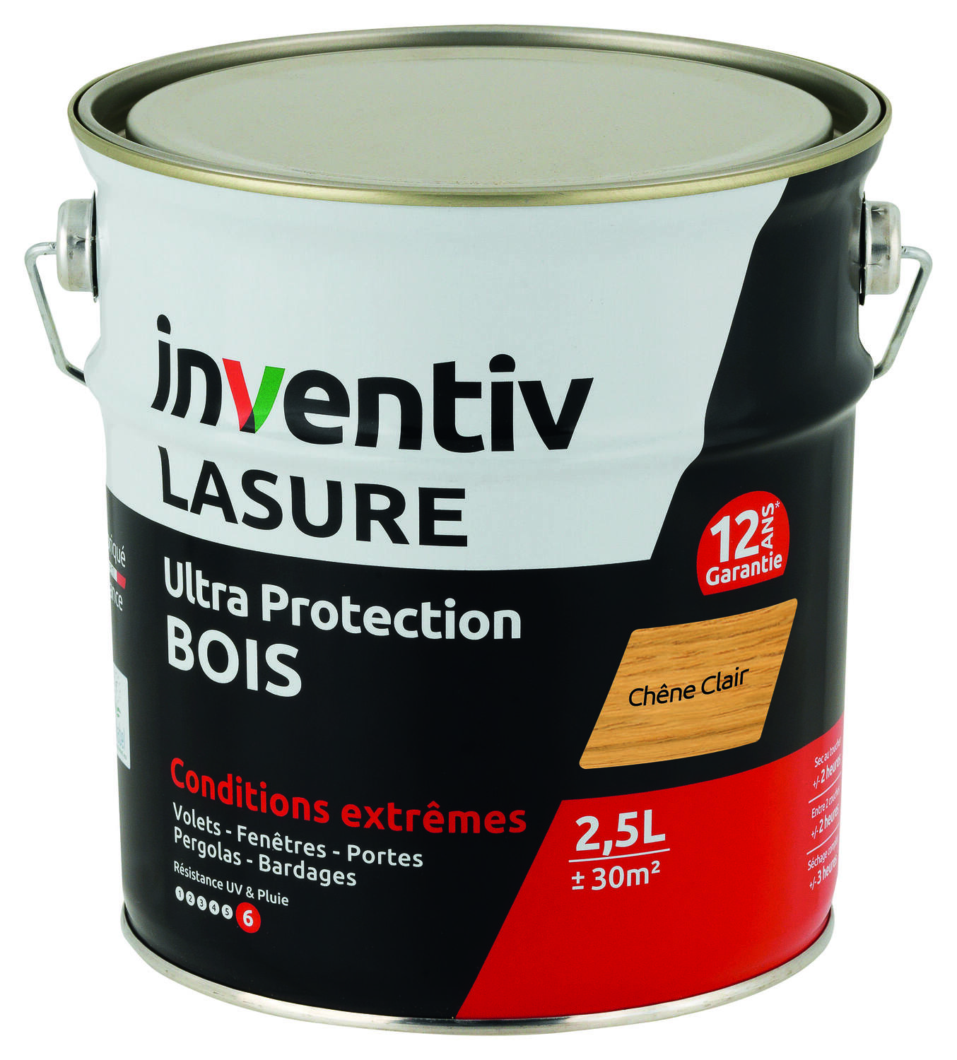 Lasure 12 ans chêne clair 2,5 L - INVENTIV - Mr Bricolage