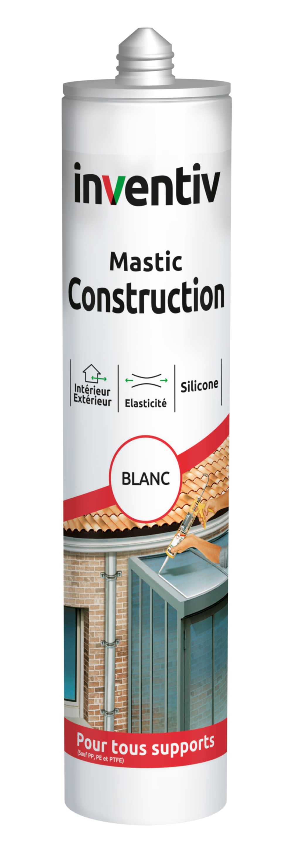 Mastic Construction Blanc 300ml - INVENTIV - Mr Bricolage