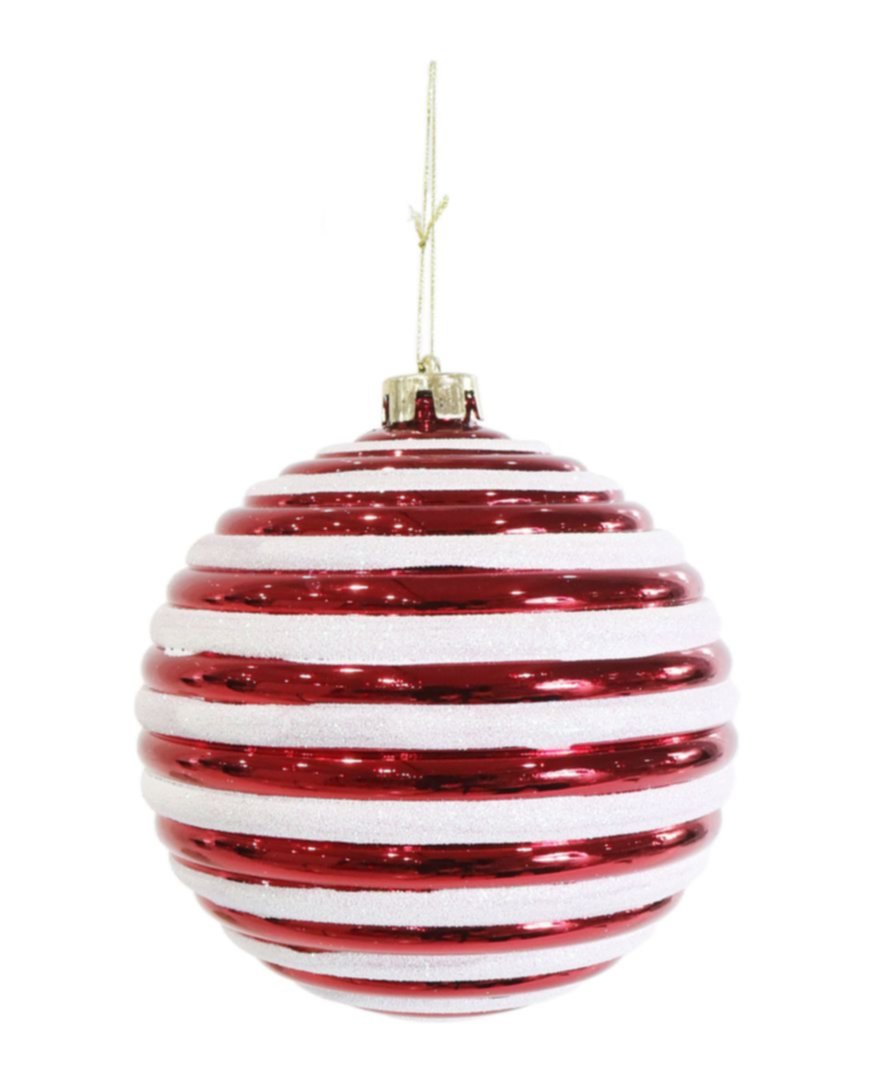 Boule 15 cm tourbillon rouge/blanc - UBL - Mr Bricolage